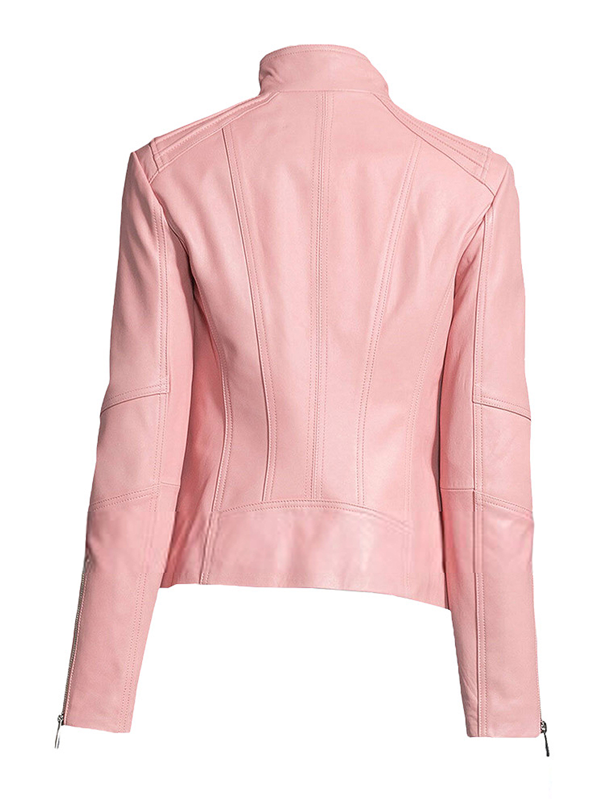 Women’s New Style Casual Pink Leather Jacket – Bay Perfect