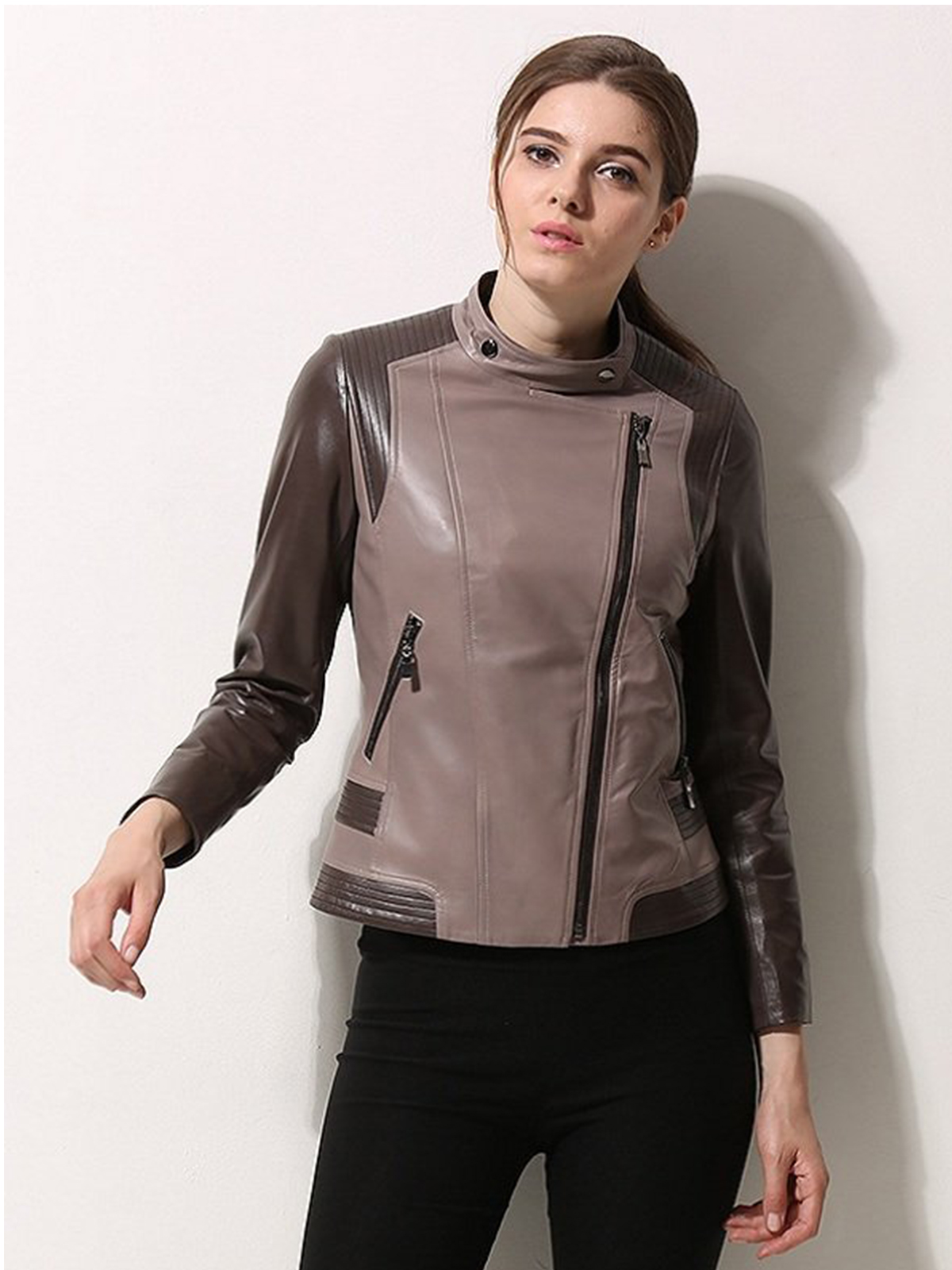 Women Asymmetrical Style Moto Biker Jacket Bay Perfect